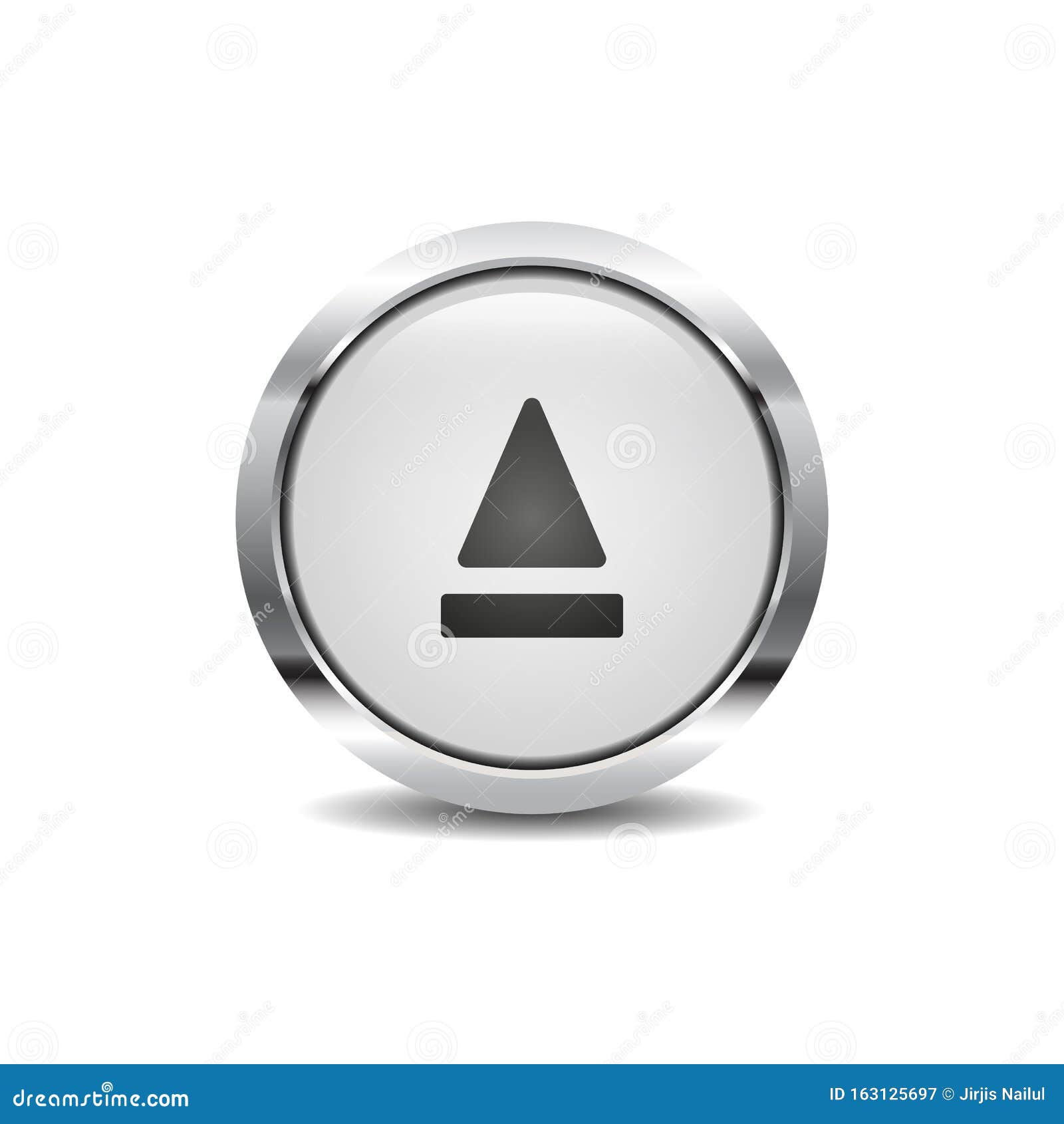 Eject Icon Vector Image Round 3d Button with Metal Frame Stock Vector ...