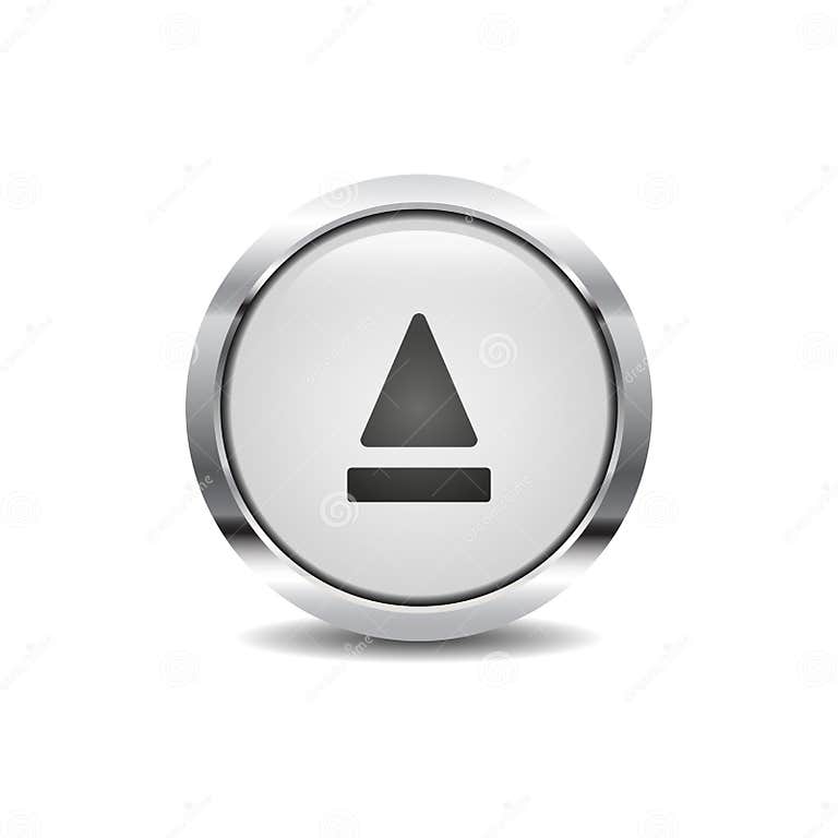 Eject Icon Vector Image Round 3d Button with Metal Frame Stock Vector ...