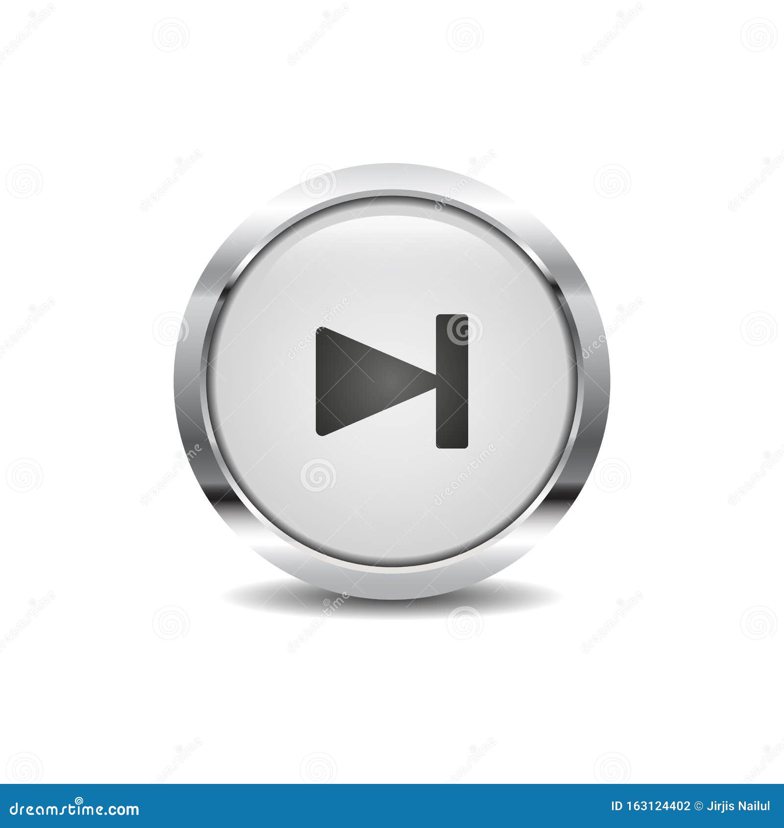 Forward Icon Vector Image Round 3d Button with Metal Frame Stock Vector ...