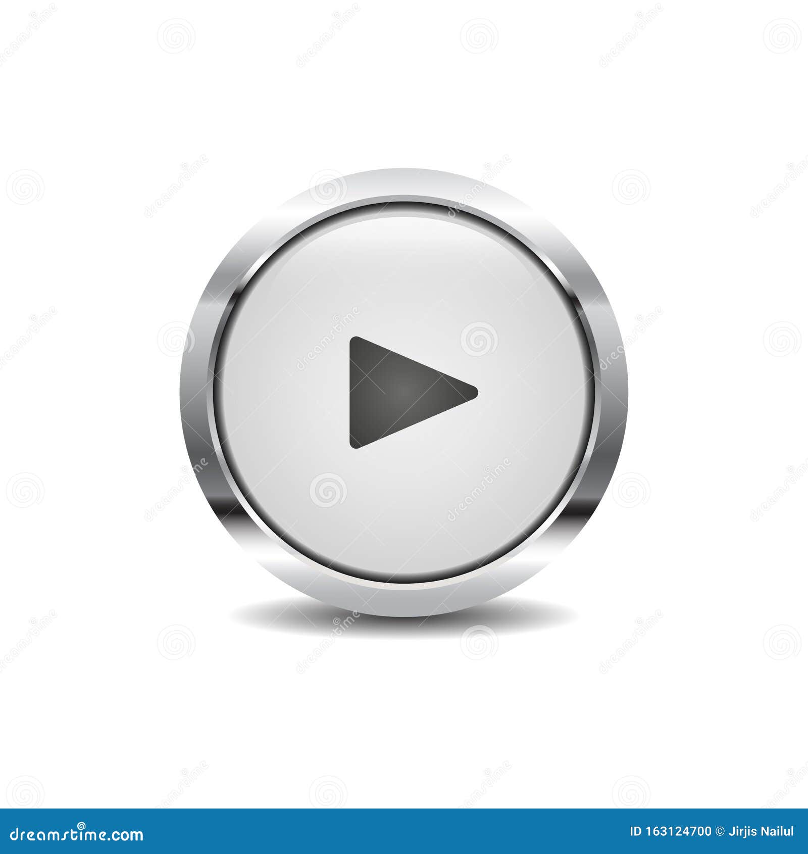 Play Icon Vector Image Round 3d Button with Metal Frame Stock Vector ...