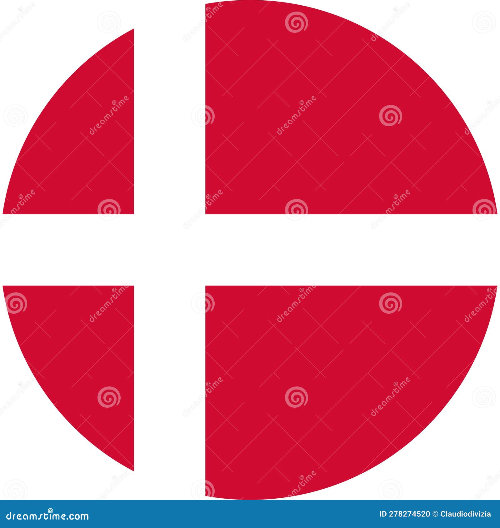 Round Danish Flag of Denmark Stock Vector - Illustration of circular ...
