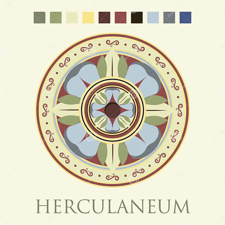 Round Decorative Element in the Ancient Roman Style Stock Vector ...