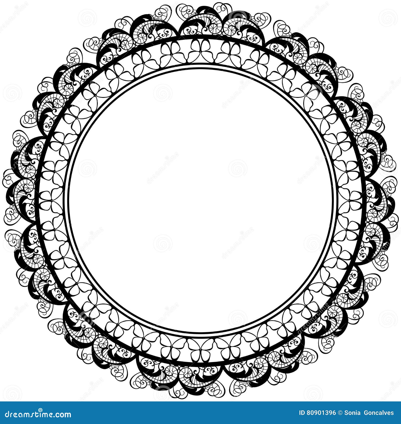 Round Decorative Frame Border Design Stock Vector - Illustration of ...