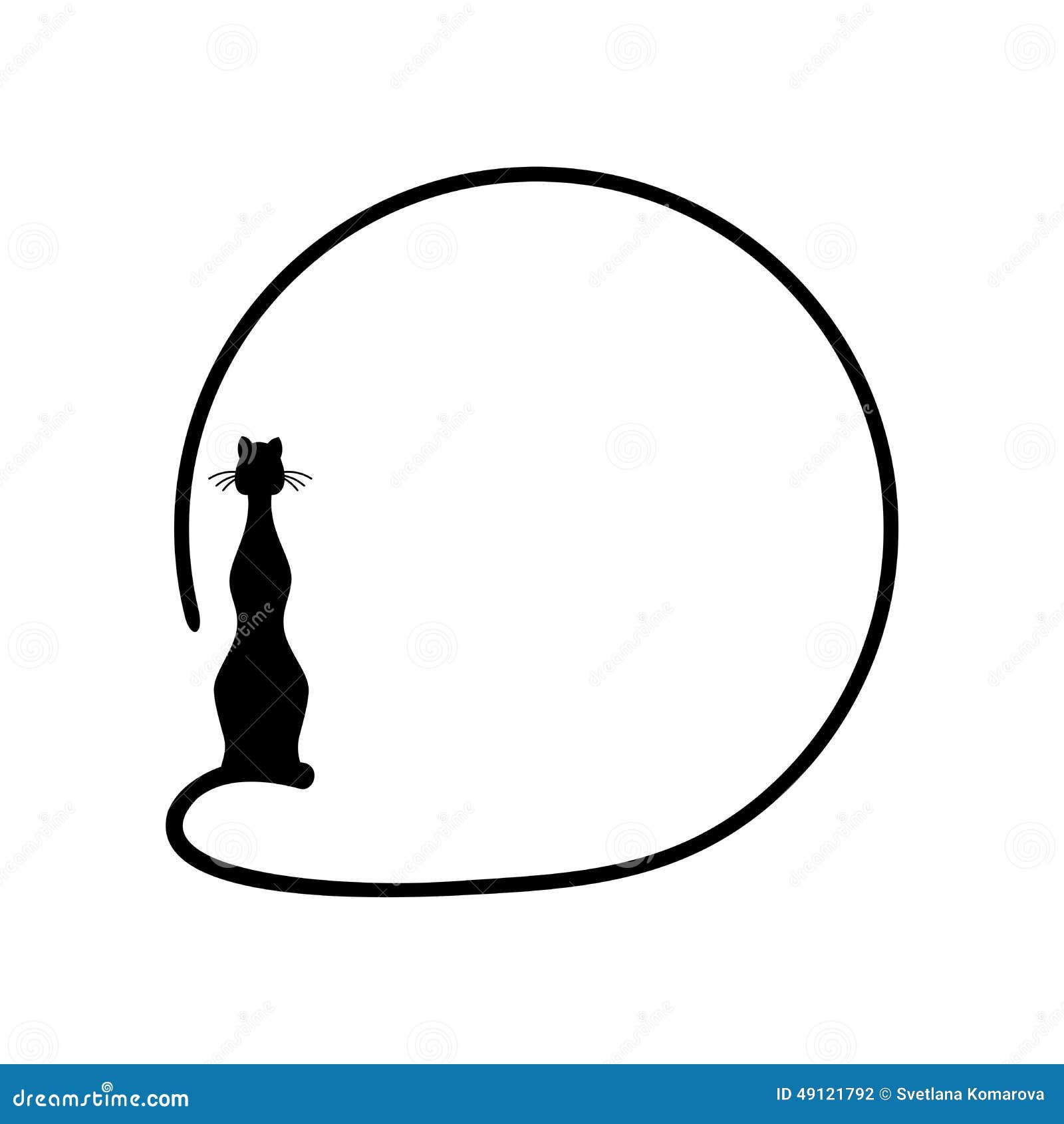 Round Decorative Frame with a Cat Stock Vector - Illustration of ...