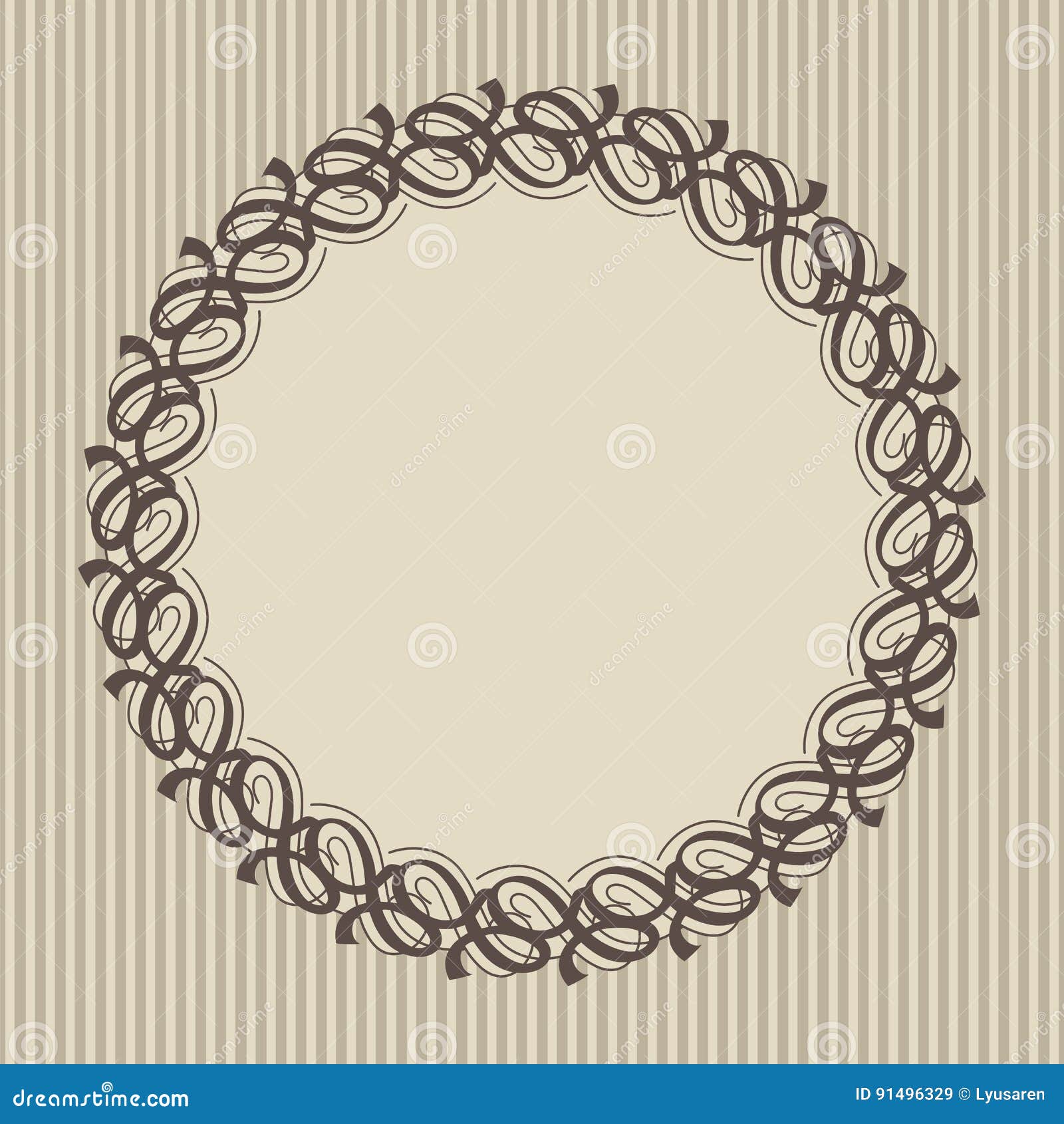Round decorative frame stock vector. Illustration of design - 91496329