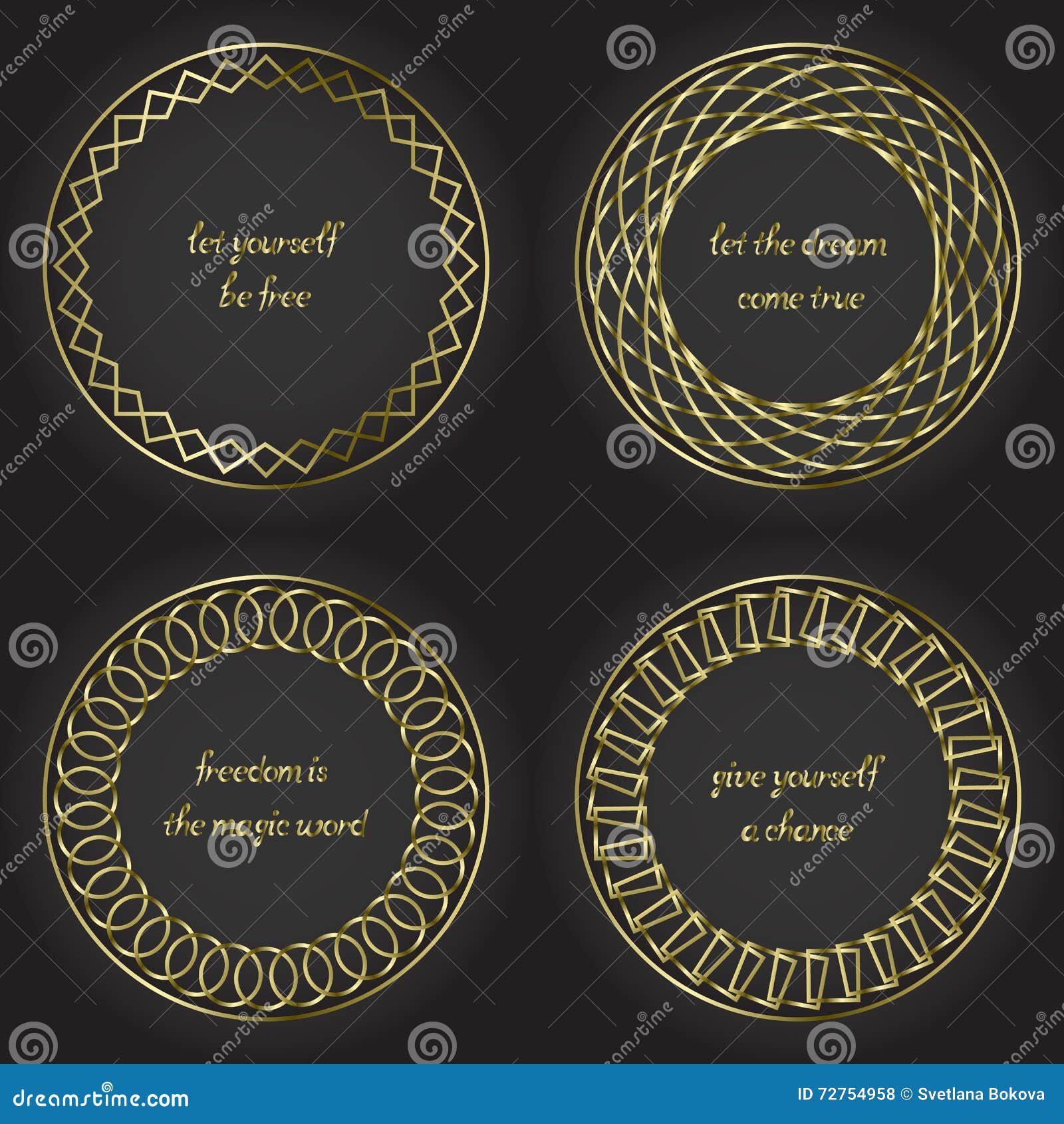 Round Decorative Frames Set Stock Vector - Illustration of geometric ...