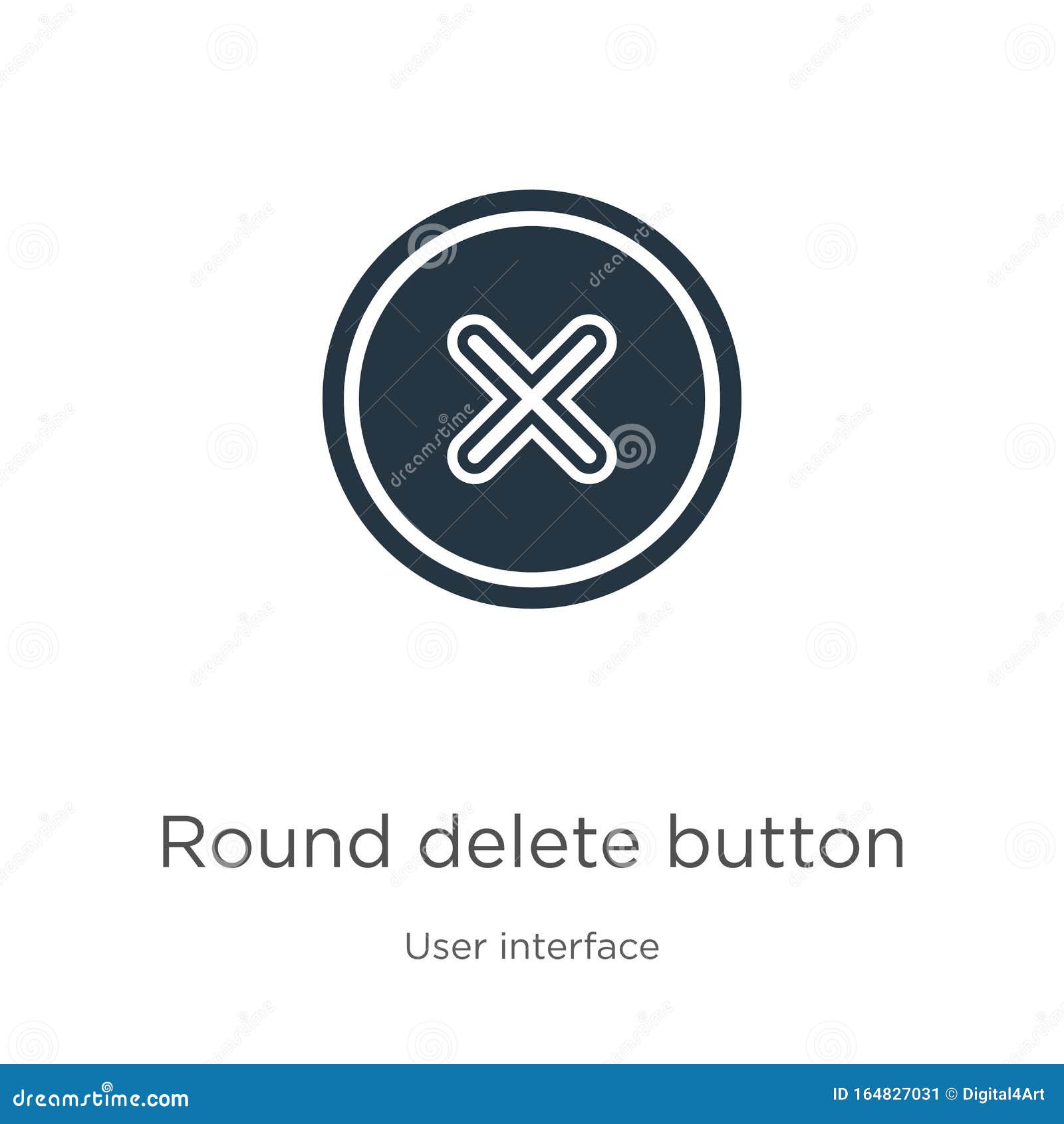Round Delete Button Icon Vector. Trendy Flat Round Delete Button Icon ...