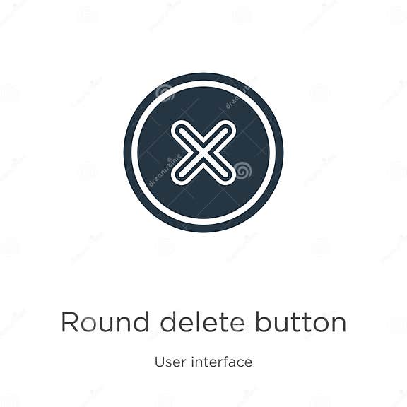Round Delete Button Icon Vector. Trendy Flat Round Delete Button Icon ...