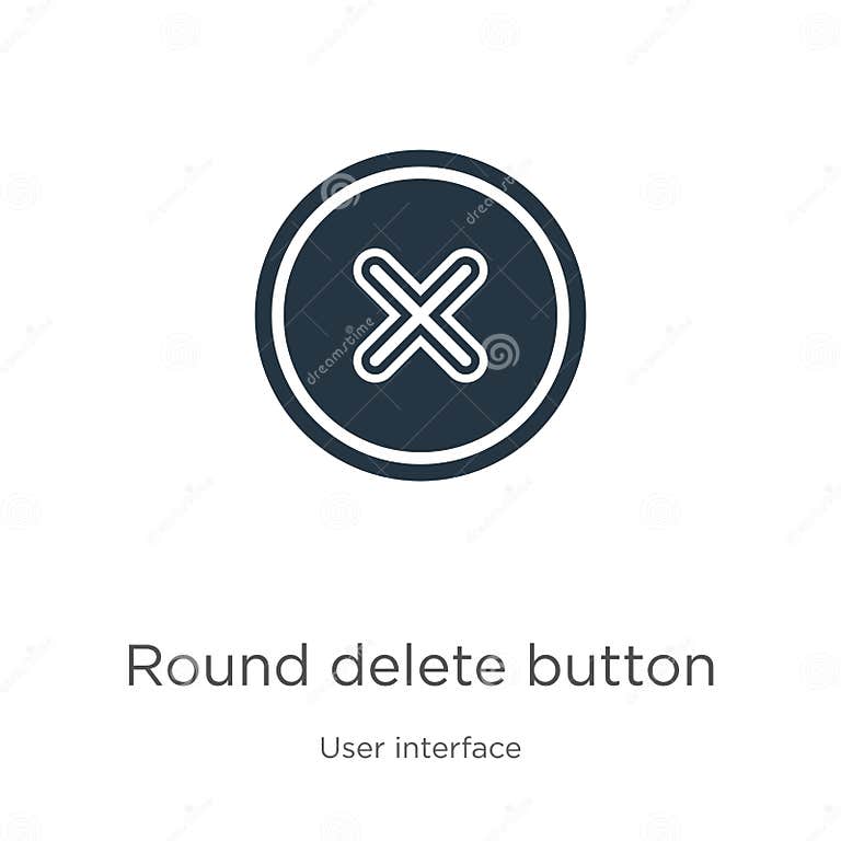 Round Delete Button Icon Vector. Trendy Flat Round Delete Button Icon ...