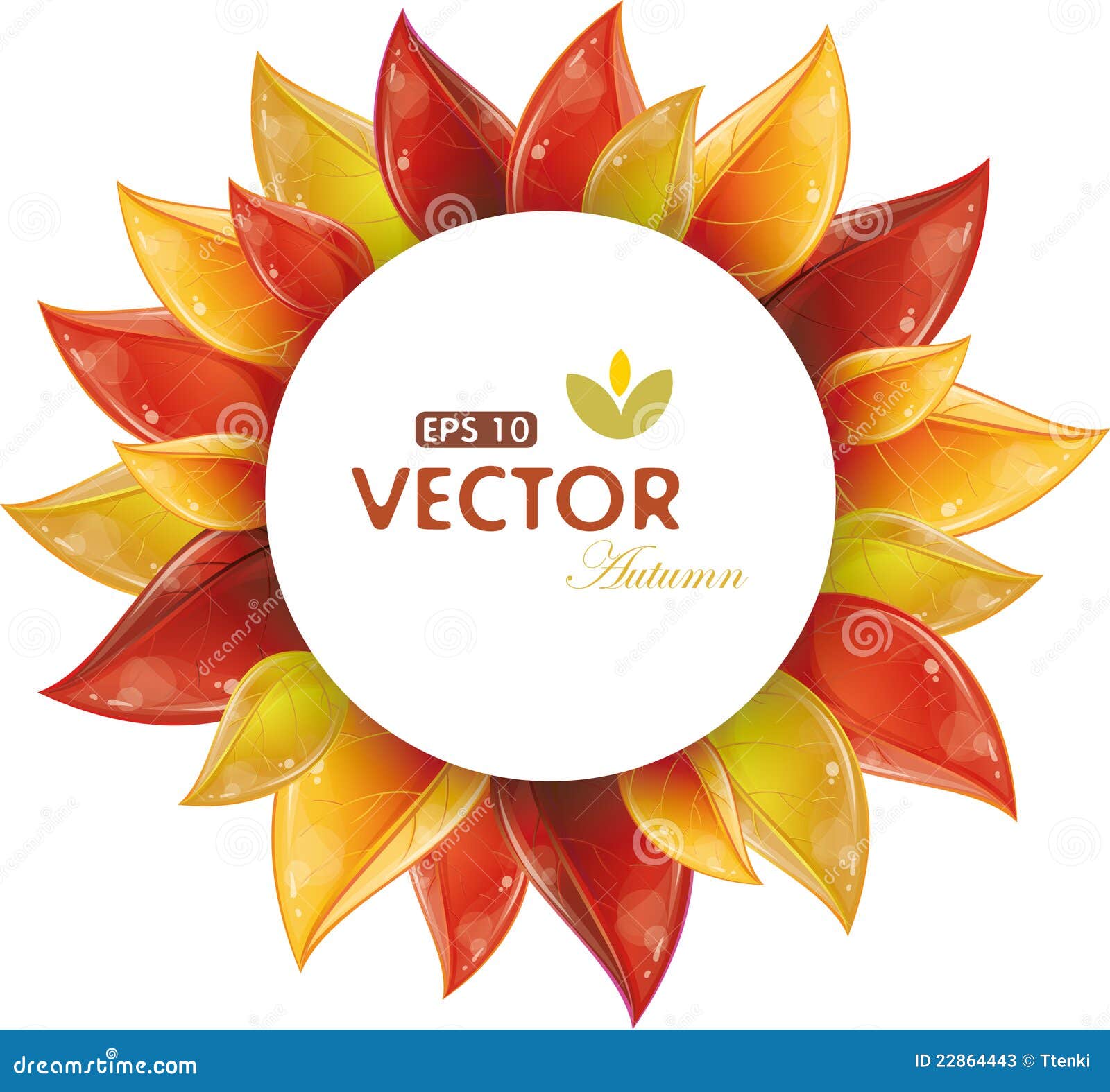 Round Design of Autumnal Leaves Stock Vector - Illustration of ...