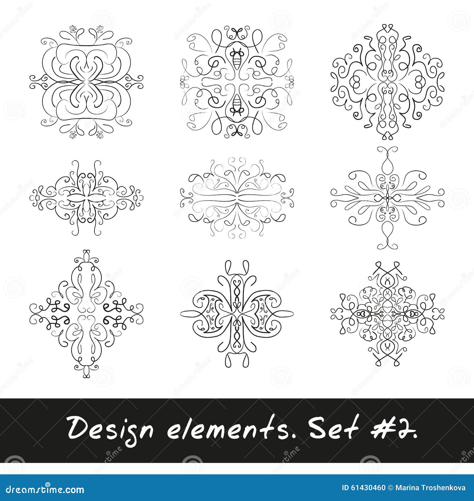 Round Design Element. Circle Pattern in Black Stock Vector ...