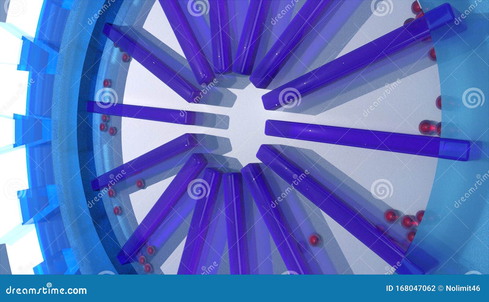 Round Design with Glass Sticks and Chips, Computer Generated. 3d ...