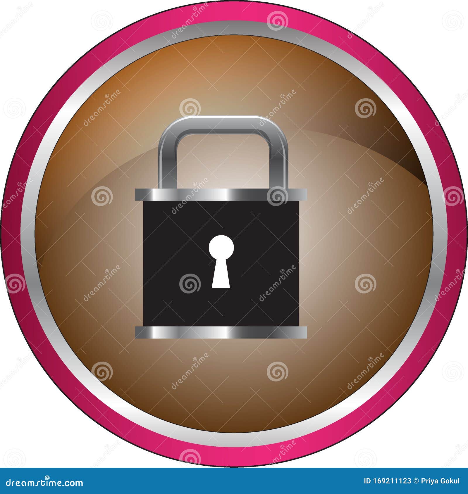 Round Design Security Symbol with Lock on Isolated Background Stock ...