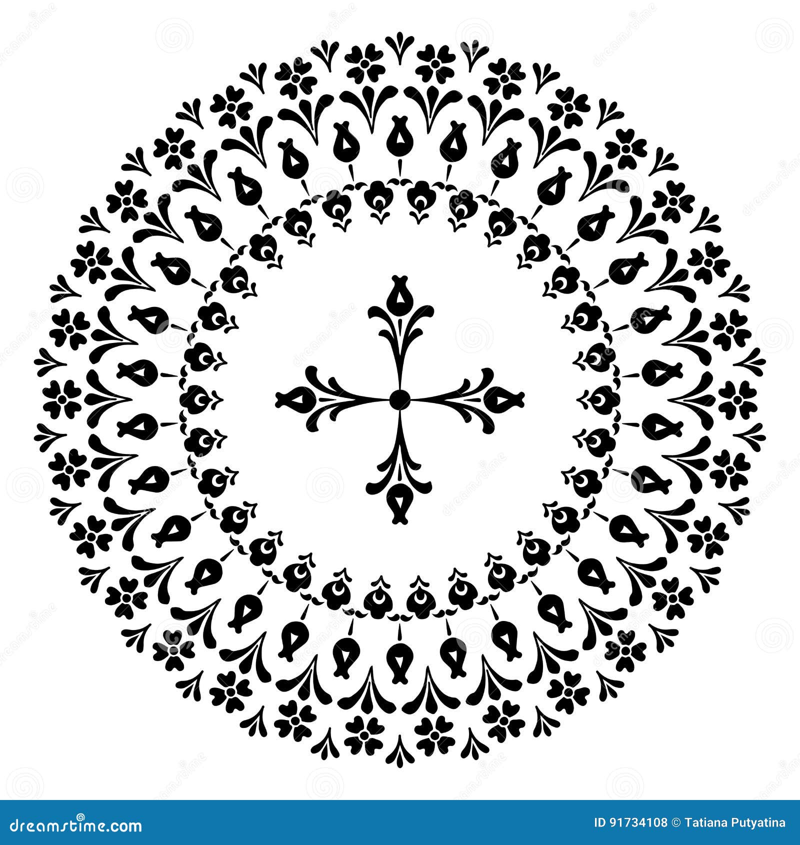 Round designs with a cross stock illustration. Illustration of cross ...