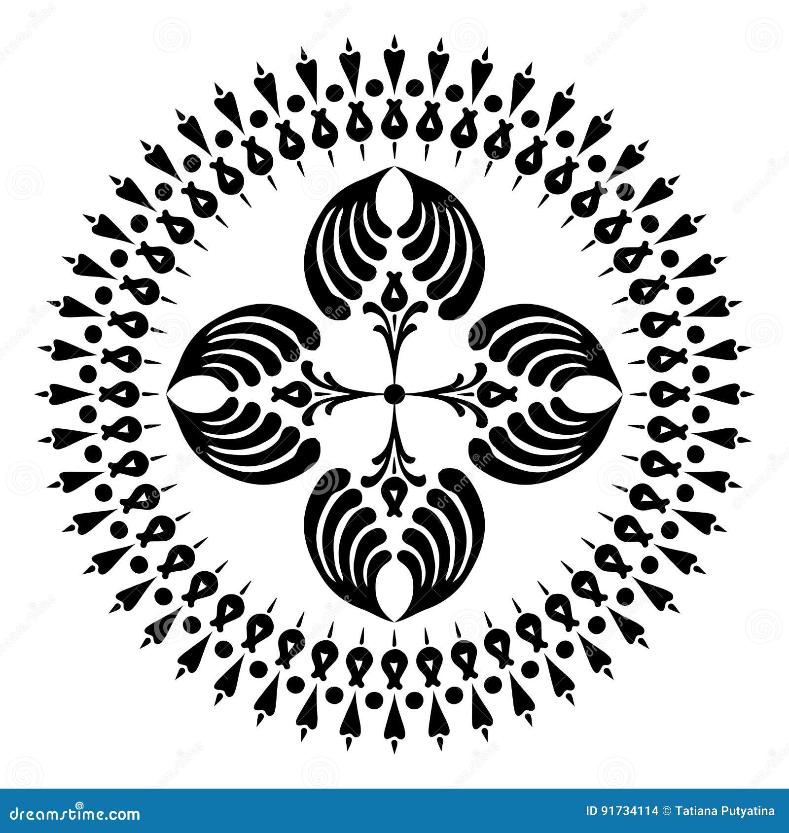 Round designs with a cross stock illustration. Illustration of circular ...