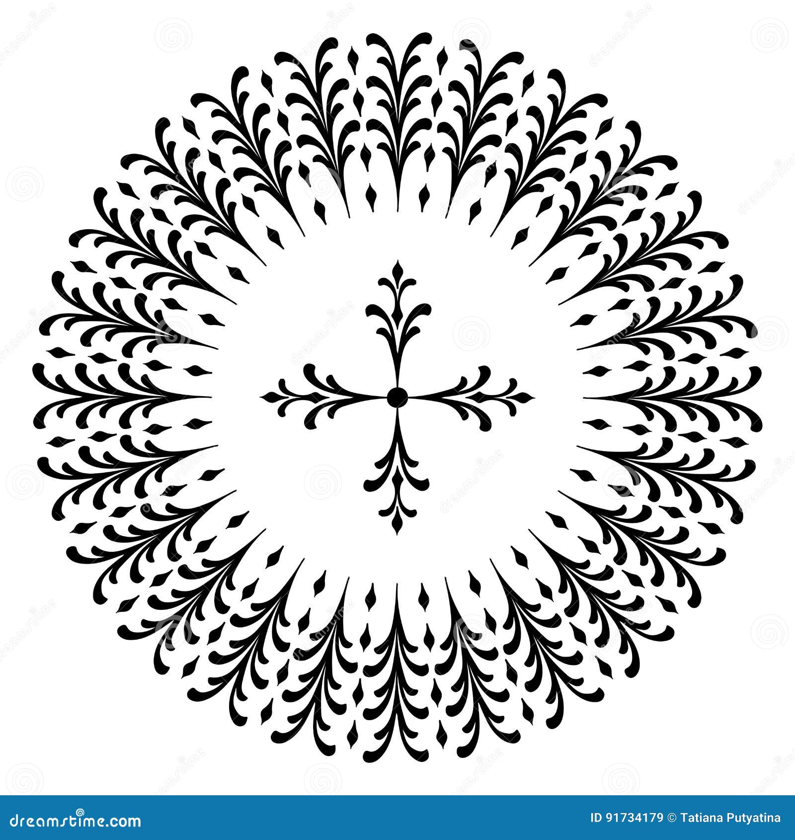 Round designs with a cross stock illustration. Illustration of ...
