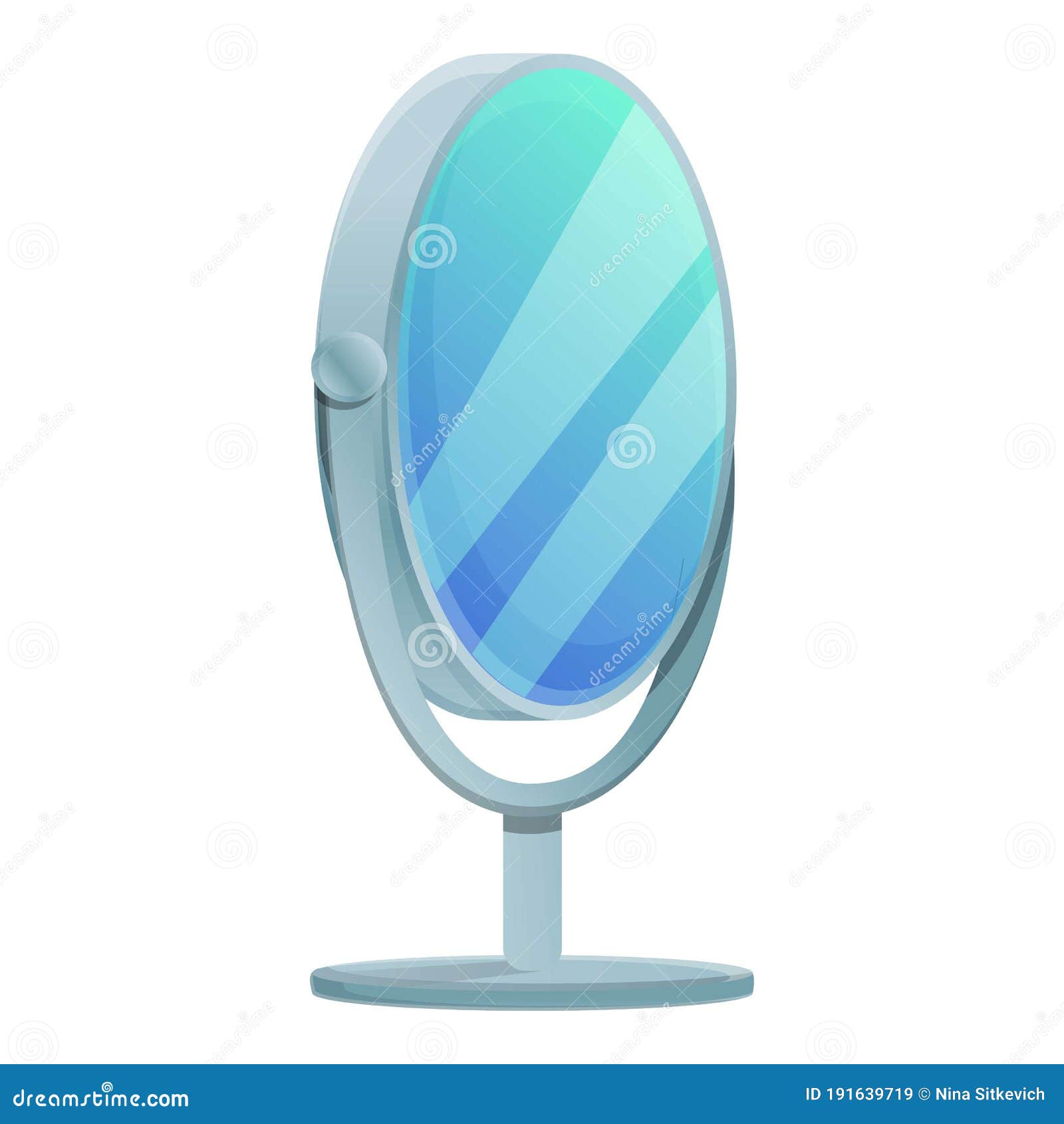 Round Desktop Mirror Icon, Cartoon Style Stock Vector - Illustration of ...