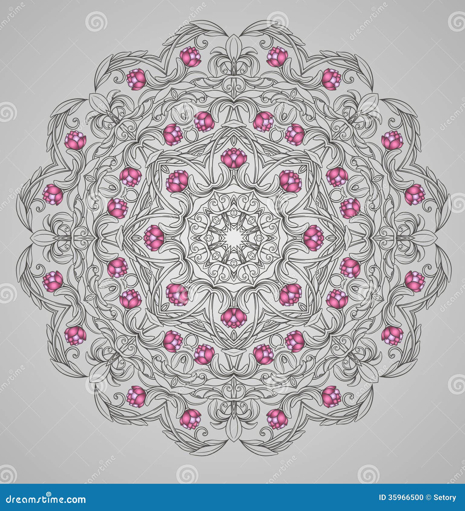 Round detailed pattern stock vector. Illustration of handmade - 35966500