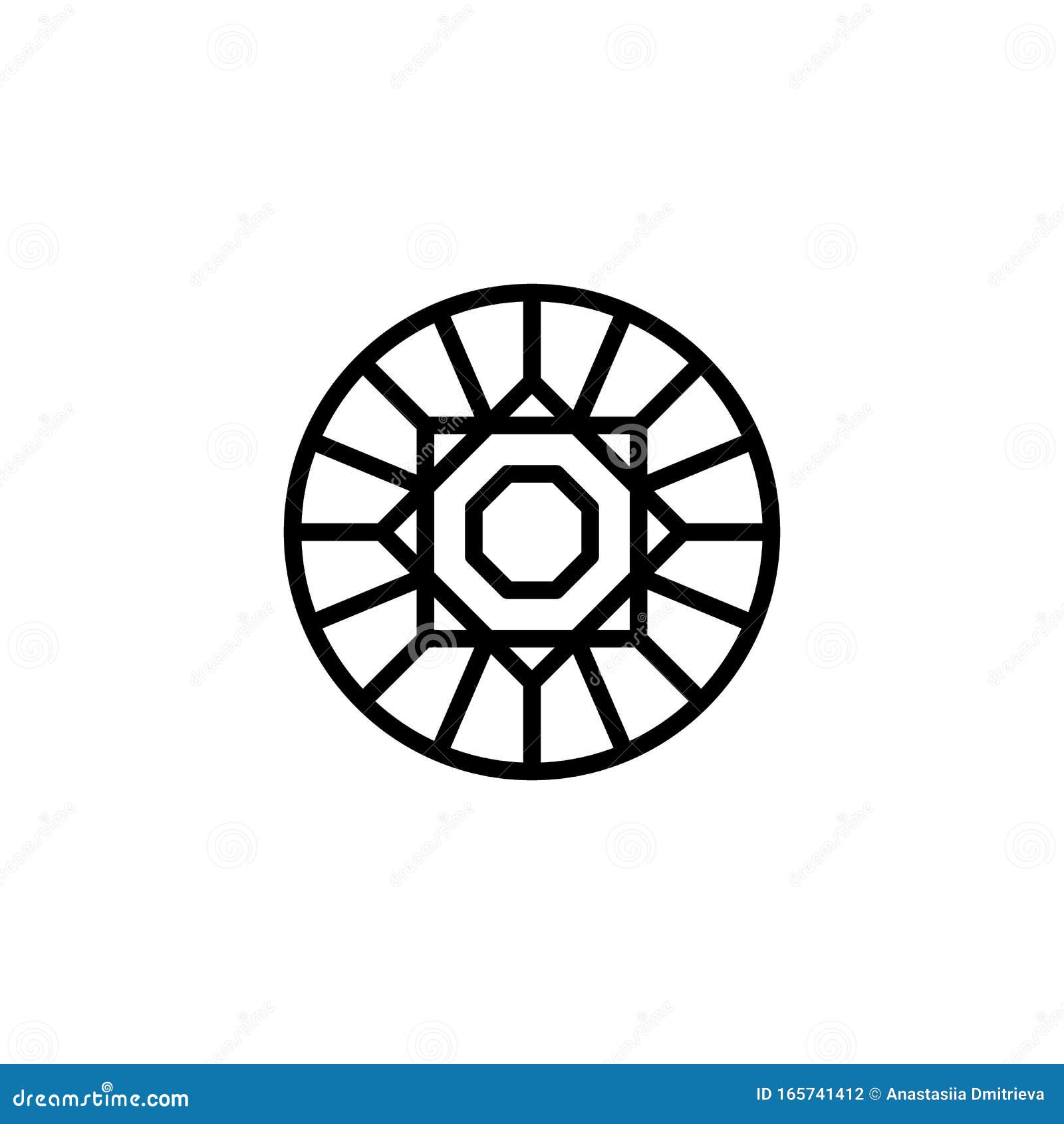 Round Diamond Outline Icon, Modern Minimal Design Style. Vector ...