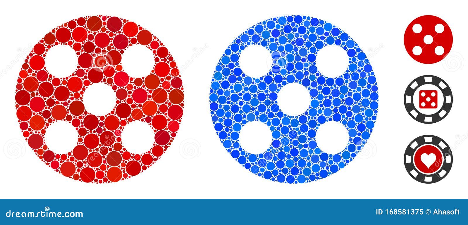 Round Dice Mosaic Icon of Spheric Items Stock Vector - Illustration of ...