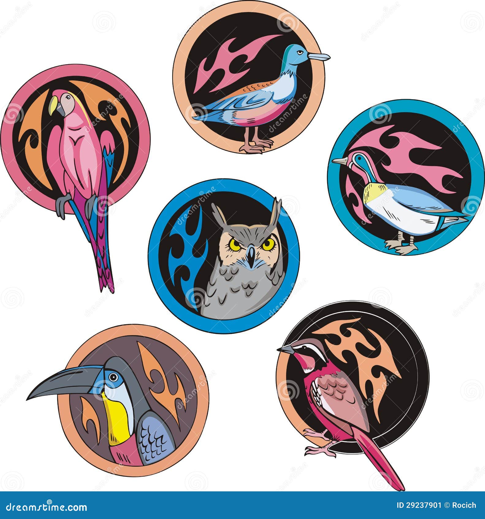 Round dingbats with bird stock vector. Illustration of animal - 29237901
