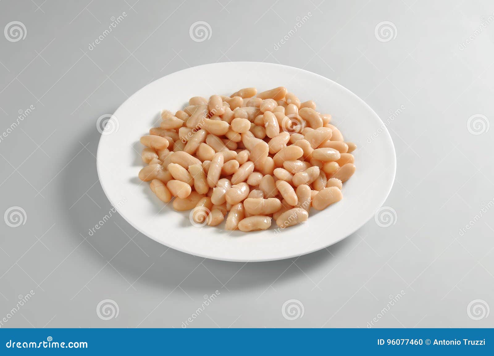 Round Dish with a Portion of Boiled White Beans Stock Photo - Image of ...