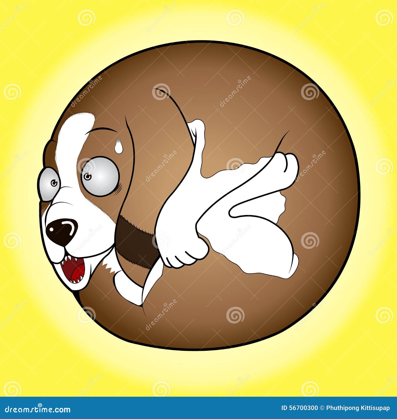 Round dog stock vector. Illustration of brown, compressed - 56700300