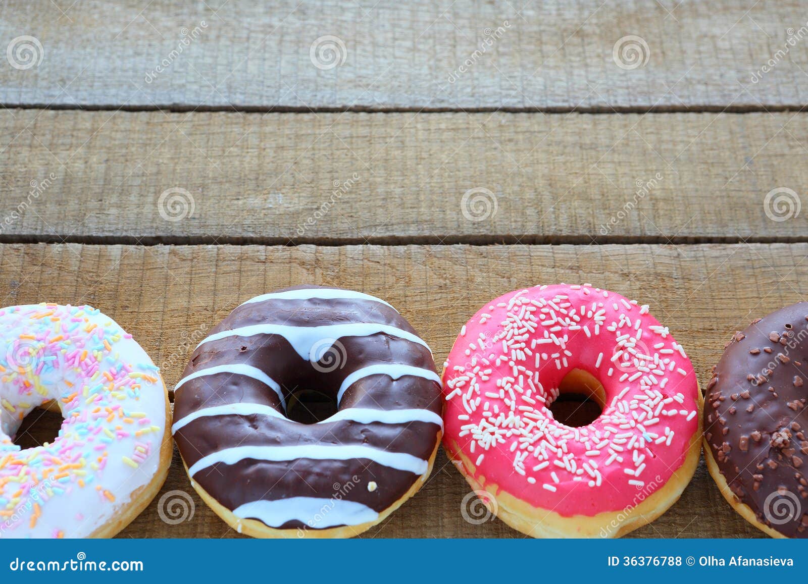 Round Donuts with Colored Glaze Stock Photo - Image of food, fast: 36376788