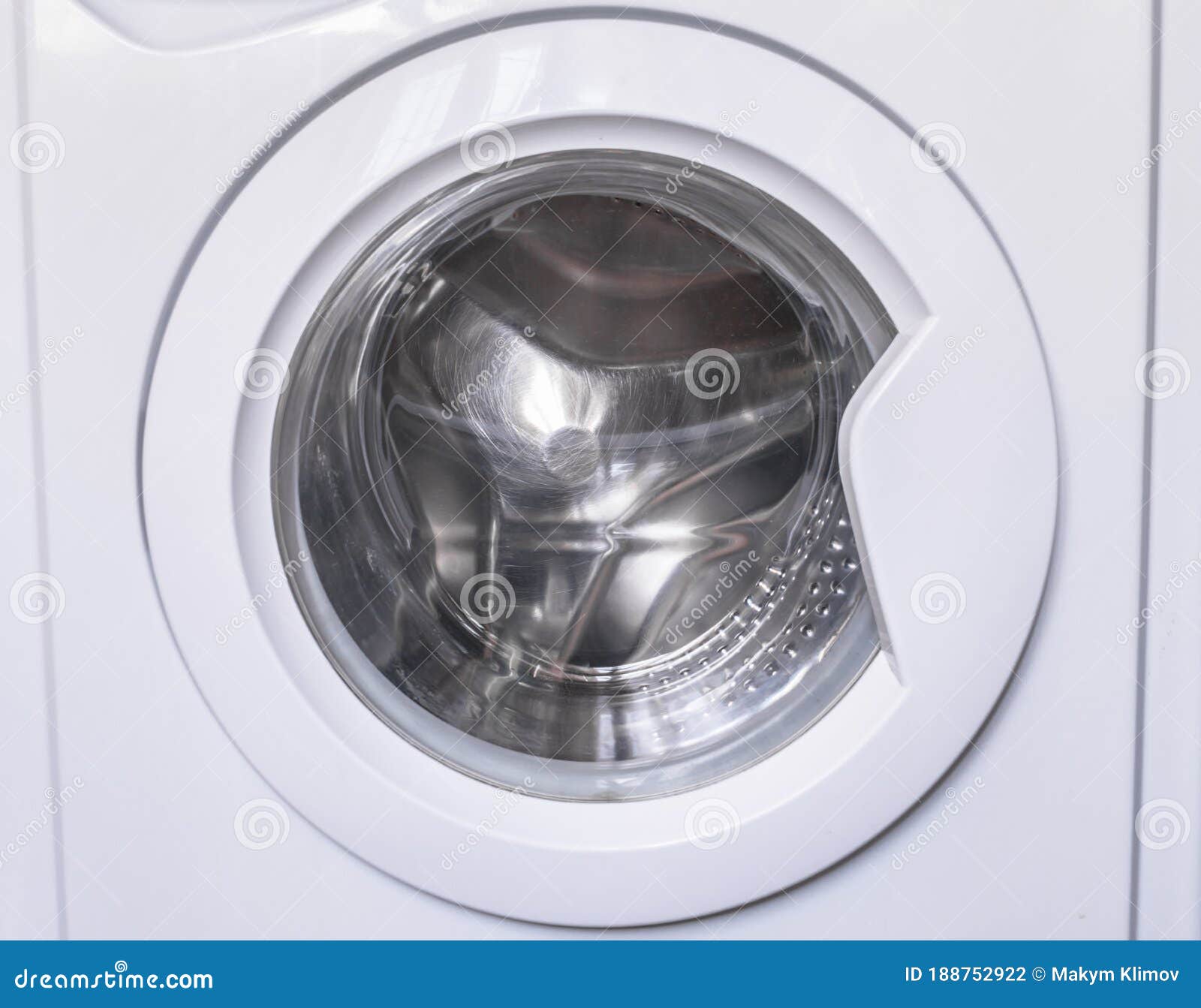 The Round Door of the Washing Machine is a Close-up Stock Photo - Image ...