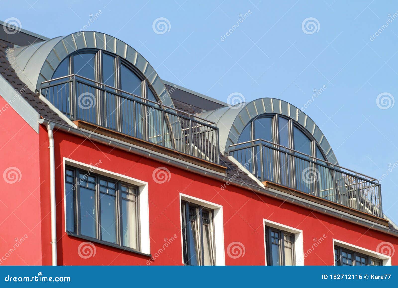 Round_dormers stock photo. Image of mansion, facade - 182712116