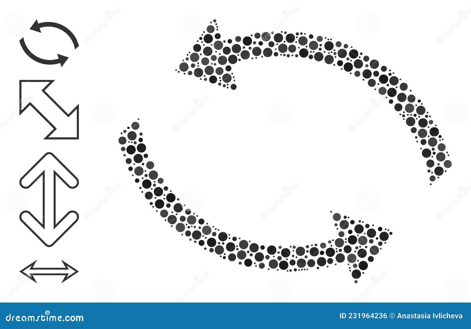 Dotted Exchange Arrows Collage of Circles and Other Icons Stock Vector ...