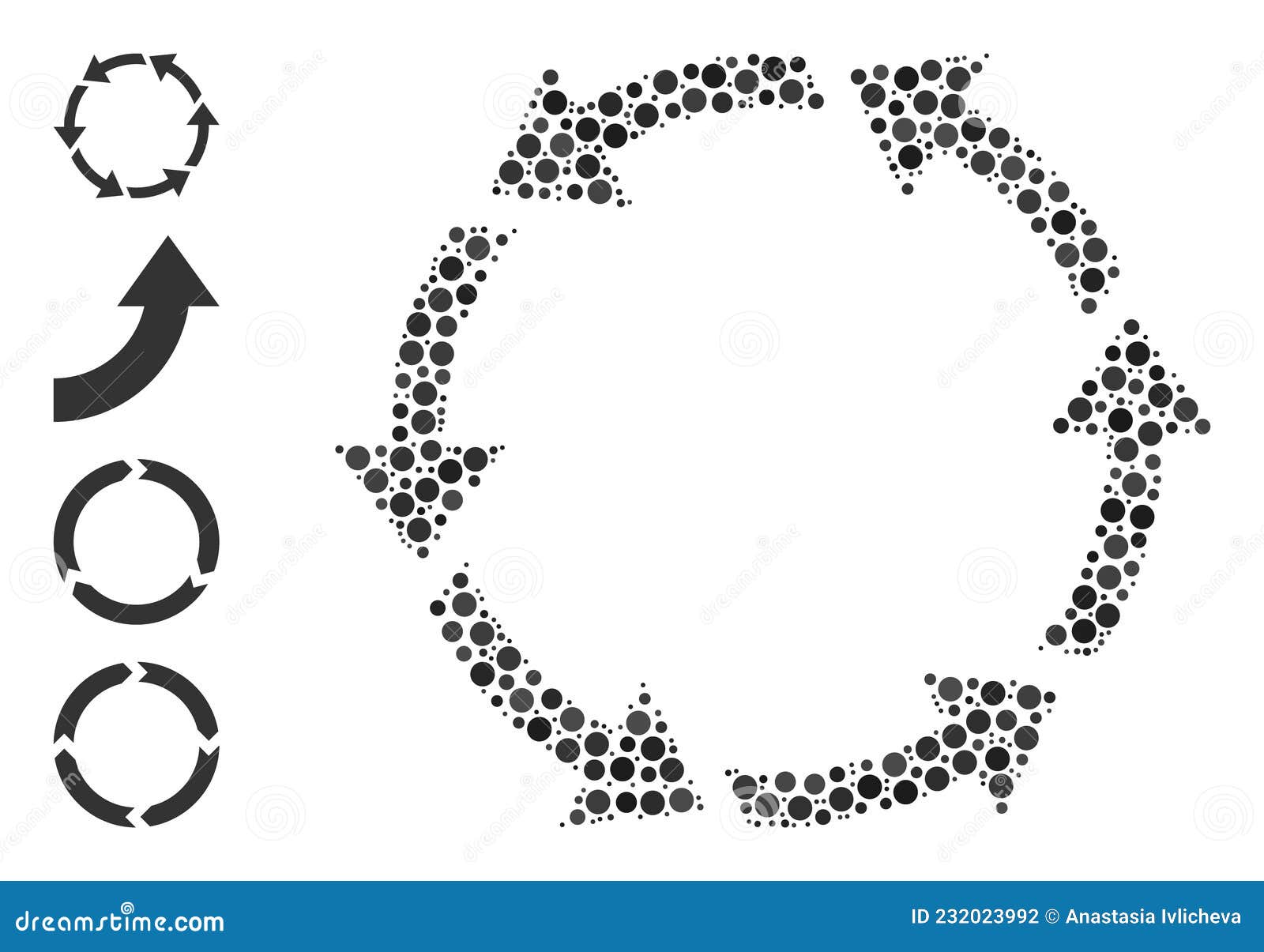 Dotted Rotate Ccw Composition of Rounded Dots and Similar Icons Stock ...