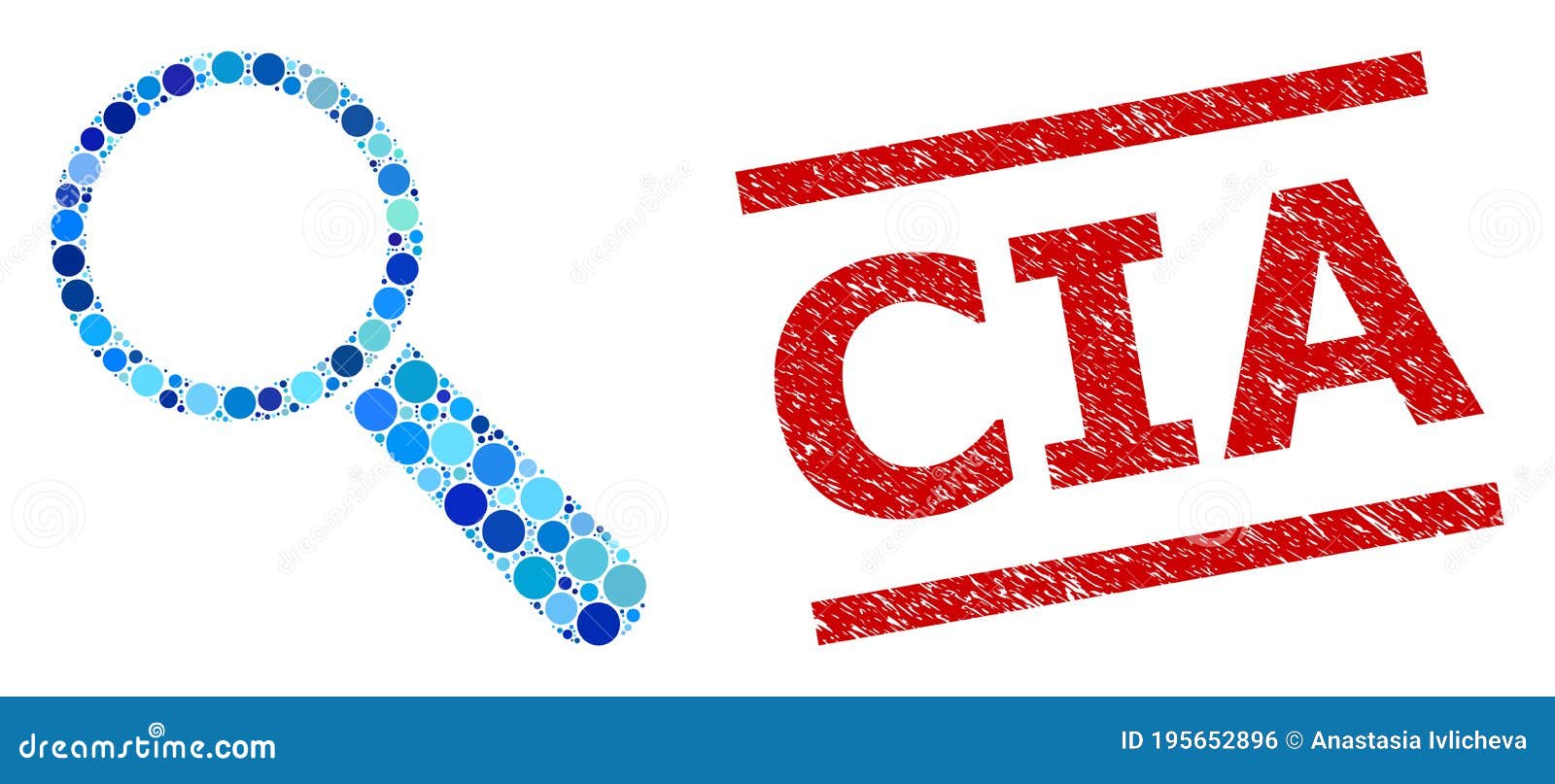 Scratched CIA Stamp Print and Search Tool Mosaic of Circles Stock ...