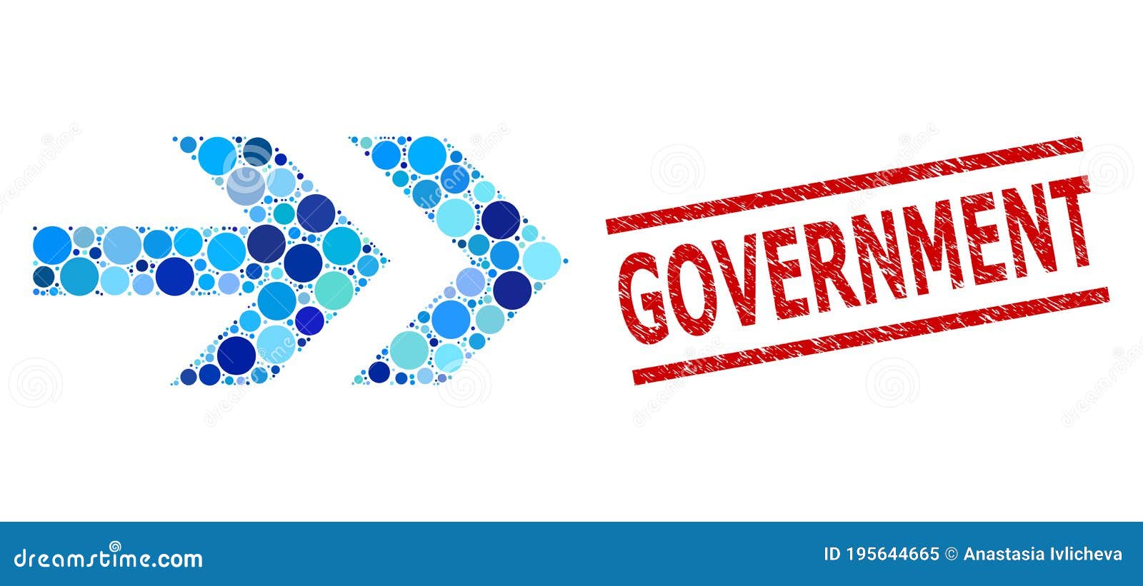 Textured Government Watermark and Arrow Right Mosaic of Rounded Dots ...