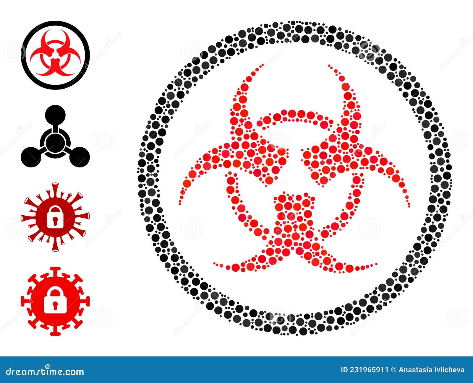 Dotted Biohazard Mosaic of Circles and Similar Icons Stock Vector ...