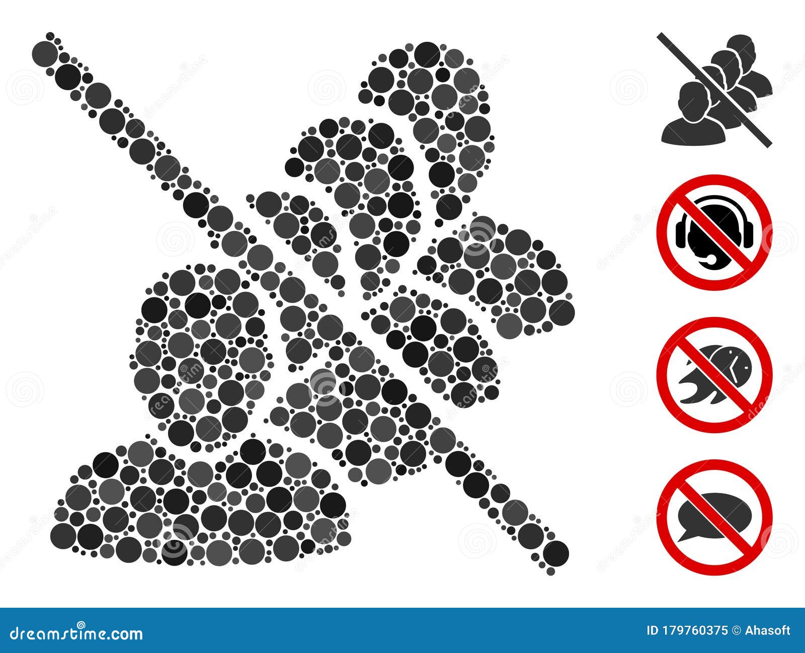 Round Dot No People Queue Icon Mosaic Stock Illustration - Illustration ...