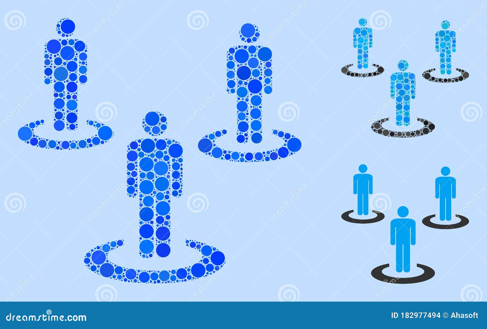 Round Dot Social Isolation Icon Collage Stock Illustration ...