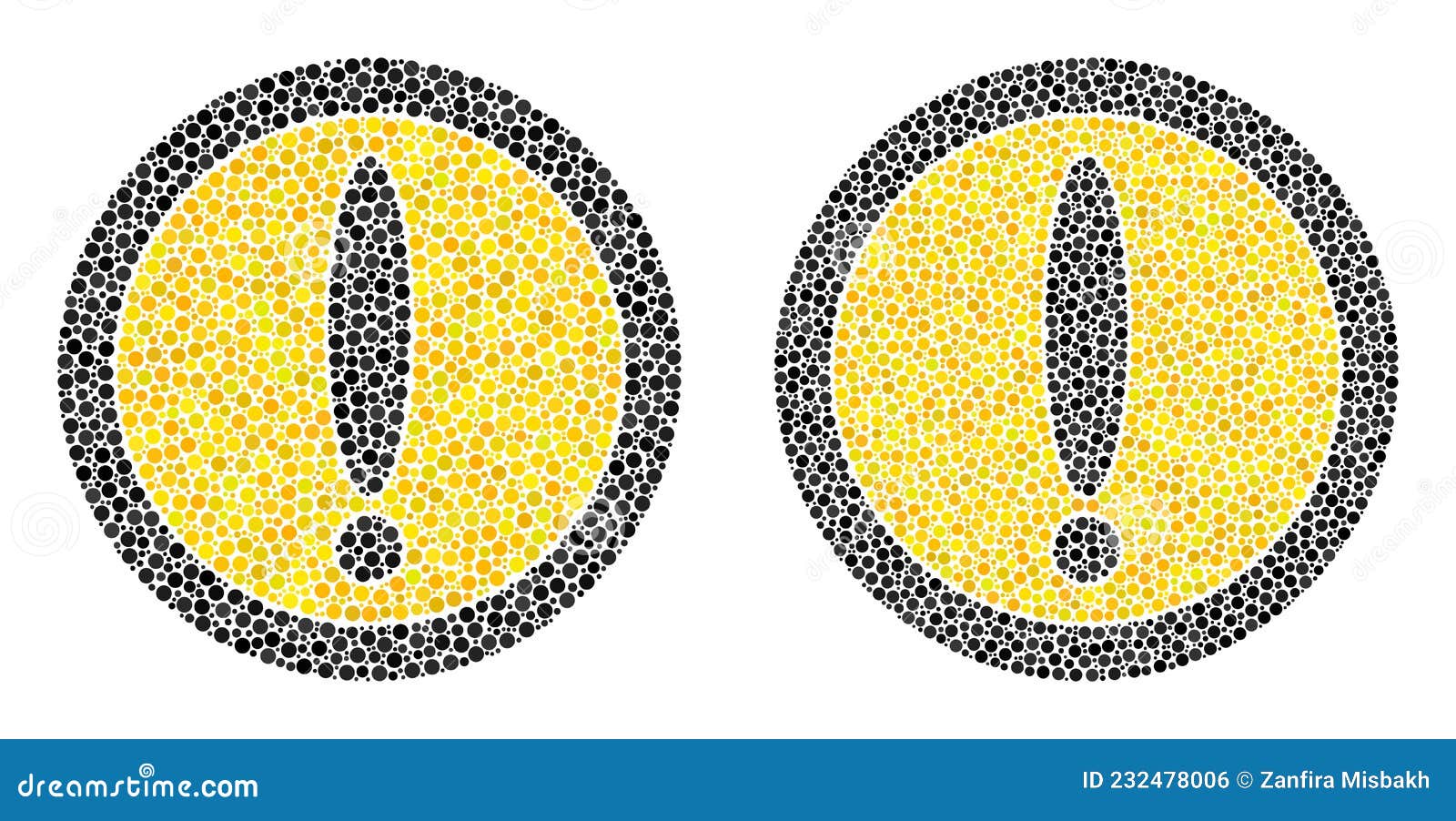 Round Dot Warning Circle Icon Collage Stock Vector - Illustration of ...