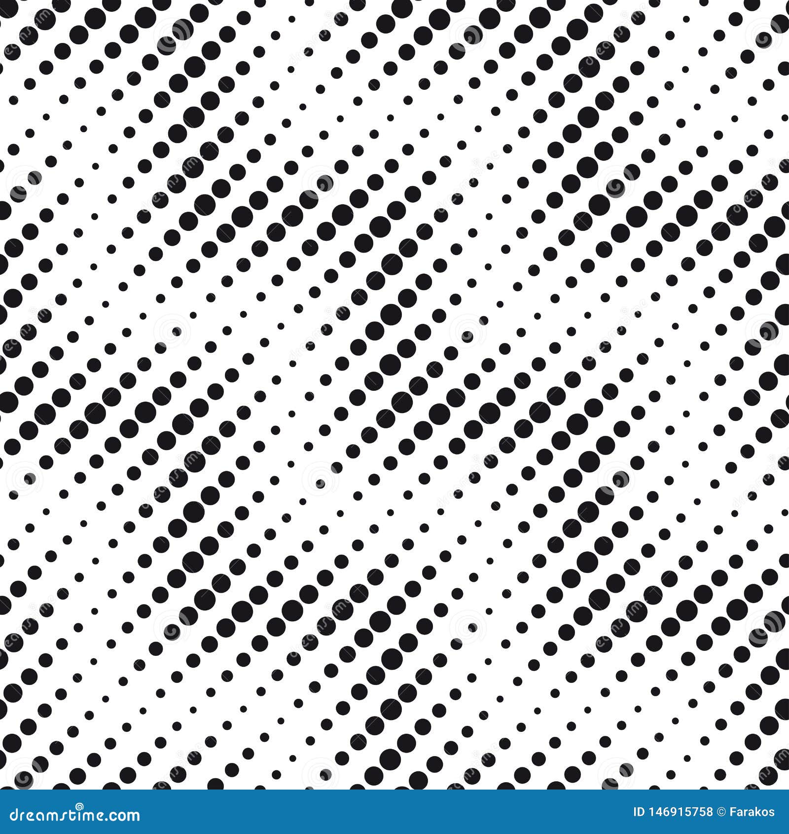 Round Dots in Rows of Diagonal Waves Pattern Stock Vector ...
