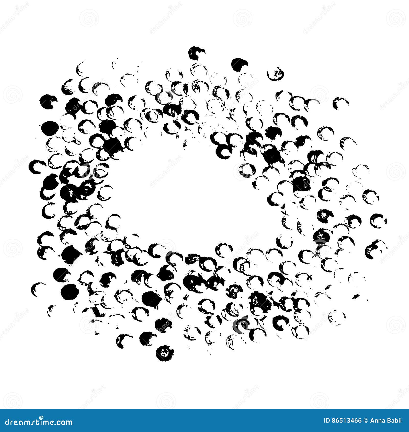 Round Dots Stamp Frame with Empty Space for Your Text. Circle Shape ...