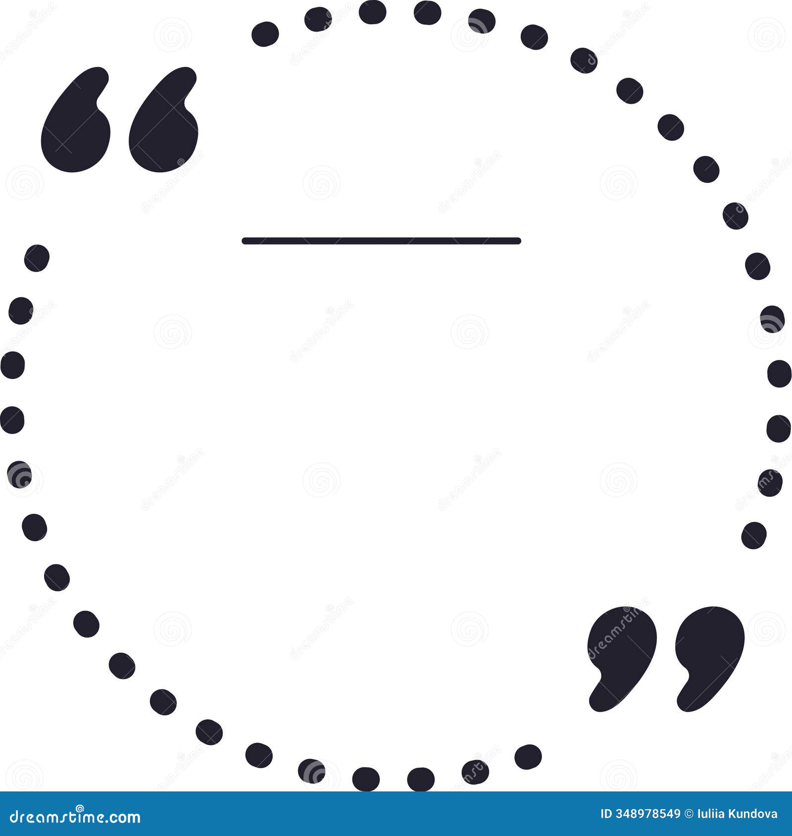 Round Dotted Frame Featuring Quotation Marks, Creating a Blank Space ...