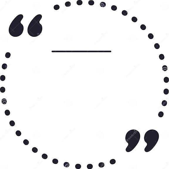 Round Dotted Frame Featuring Quotation Marks, Creating a Blank Space ...