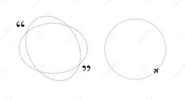 Round Dotted Frames with Quotes and Airplane. Empty Text Boxes ...