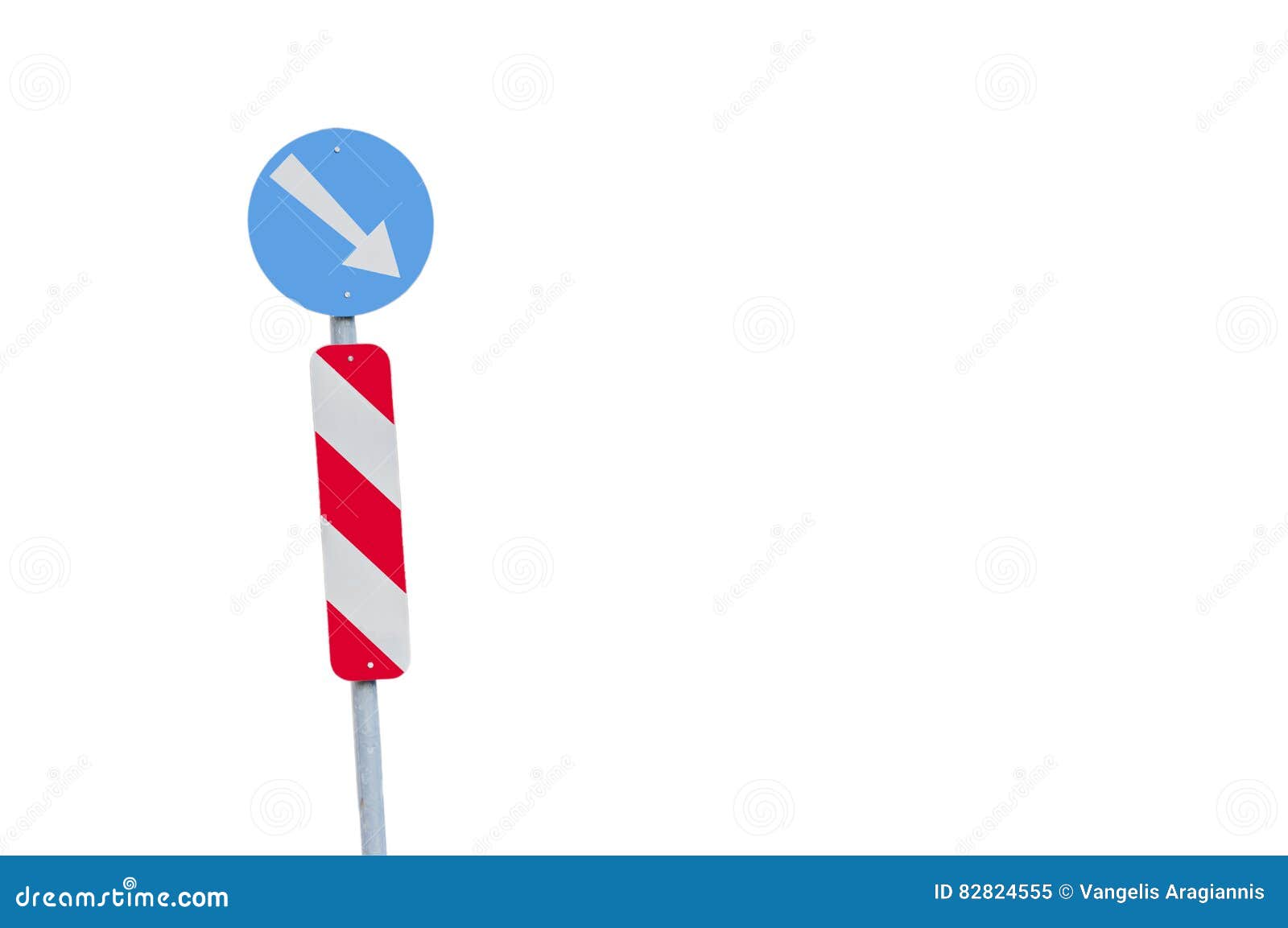 Round Down Right Metal Sign No Background Stock Image - Image of arrow ...