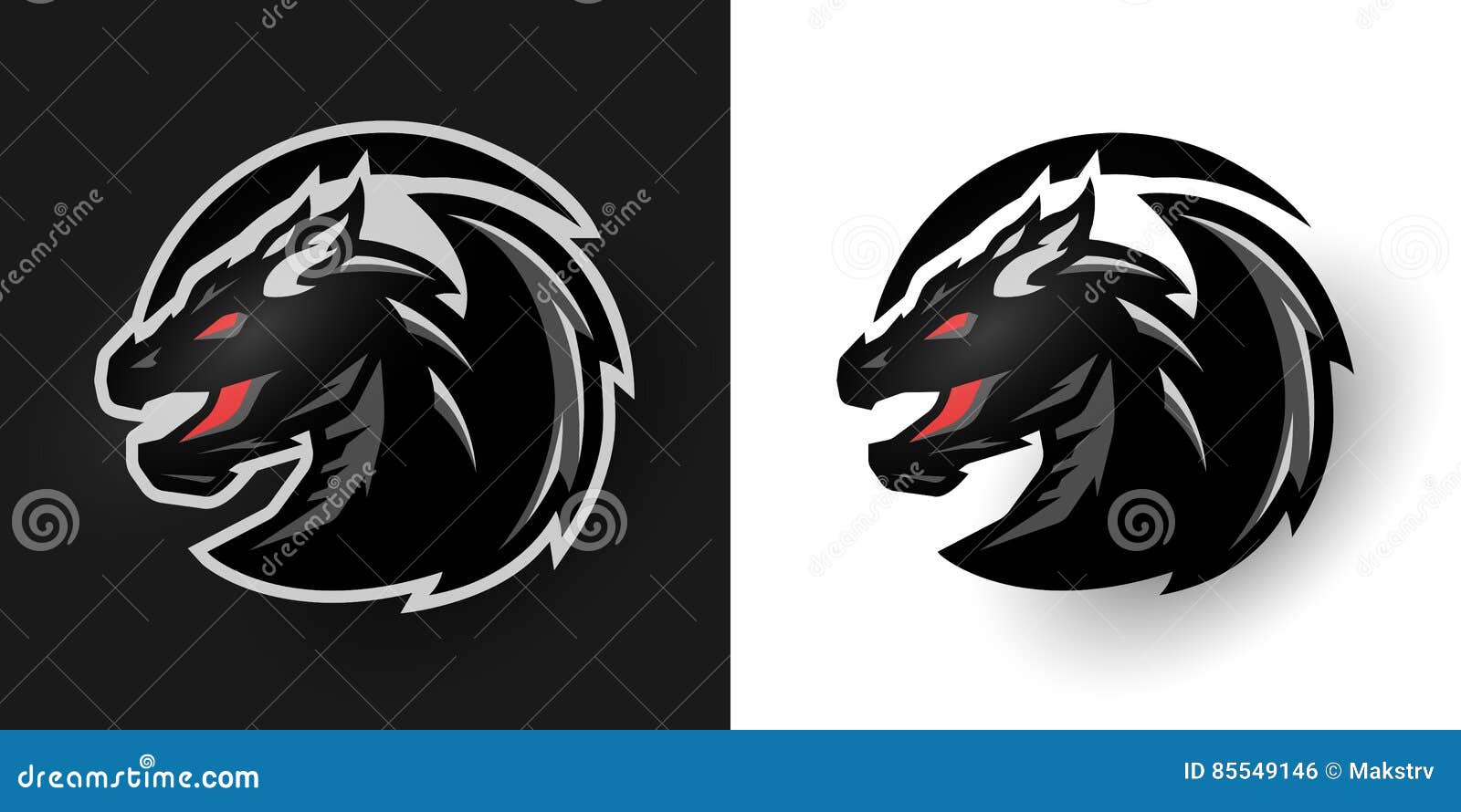 Round Dragon Logo. Two Options. Stock Vector - Illustration of logotype ...