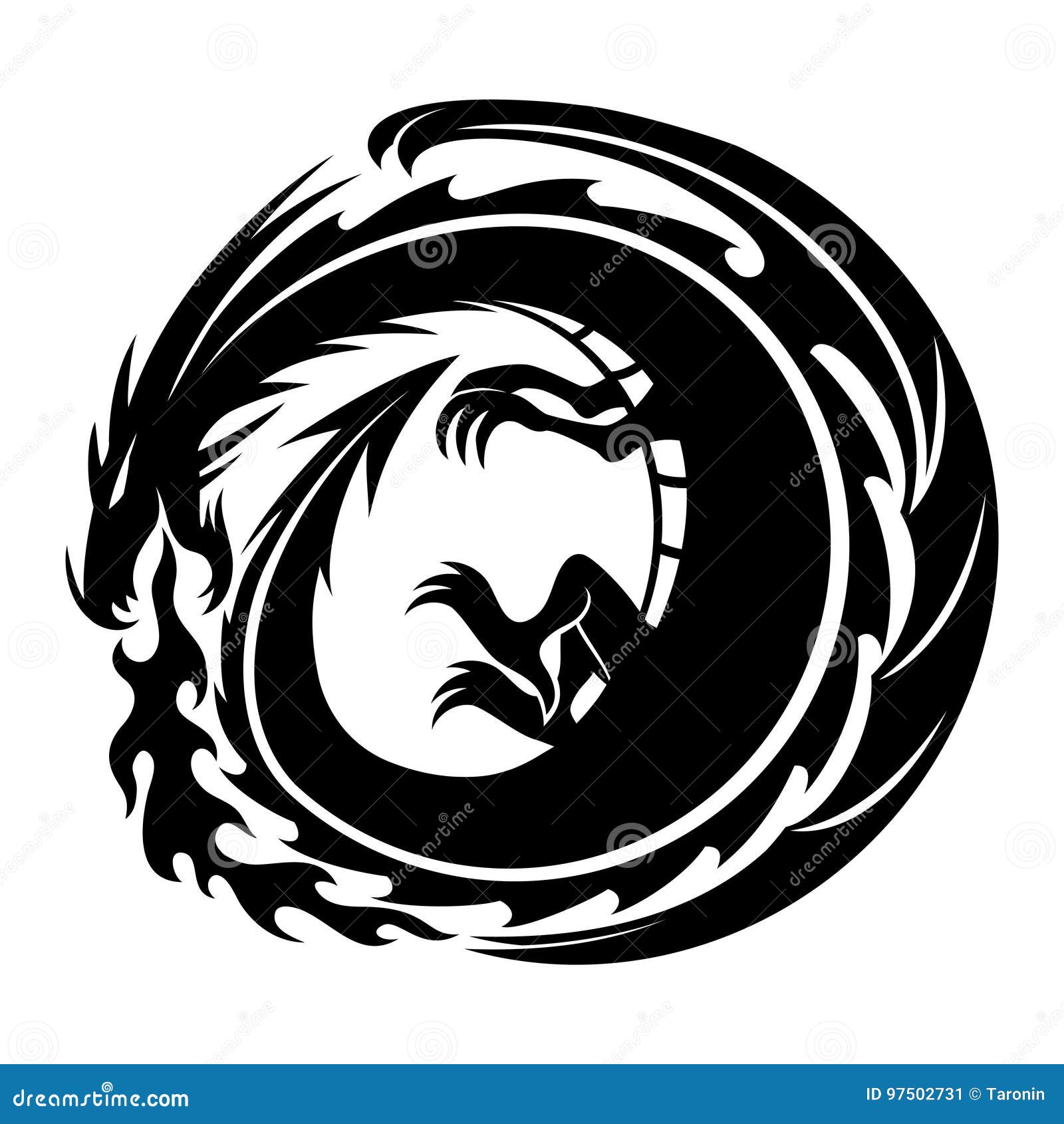 Round dragon sign. stock vector. Illustration of power - 97502731