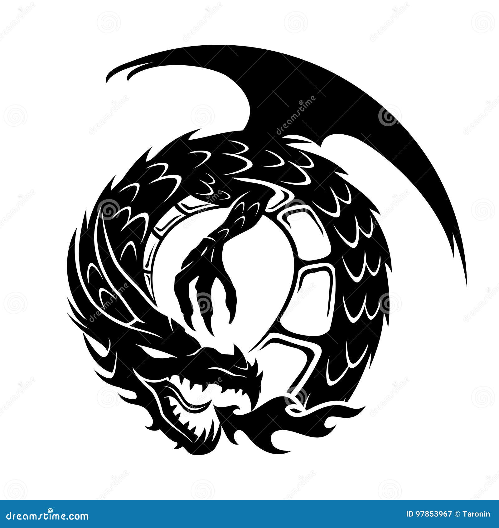 Round dragon sign. stock vector. Illustration of design - 97853967
