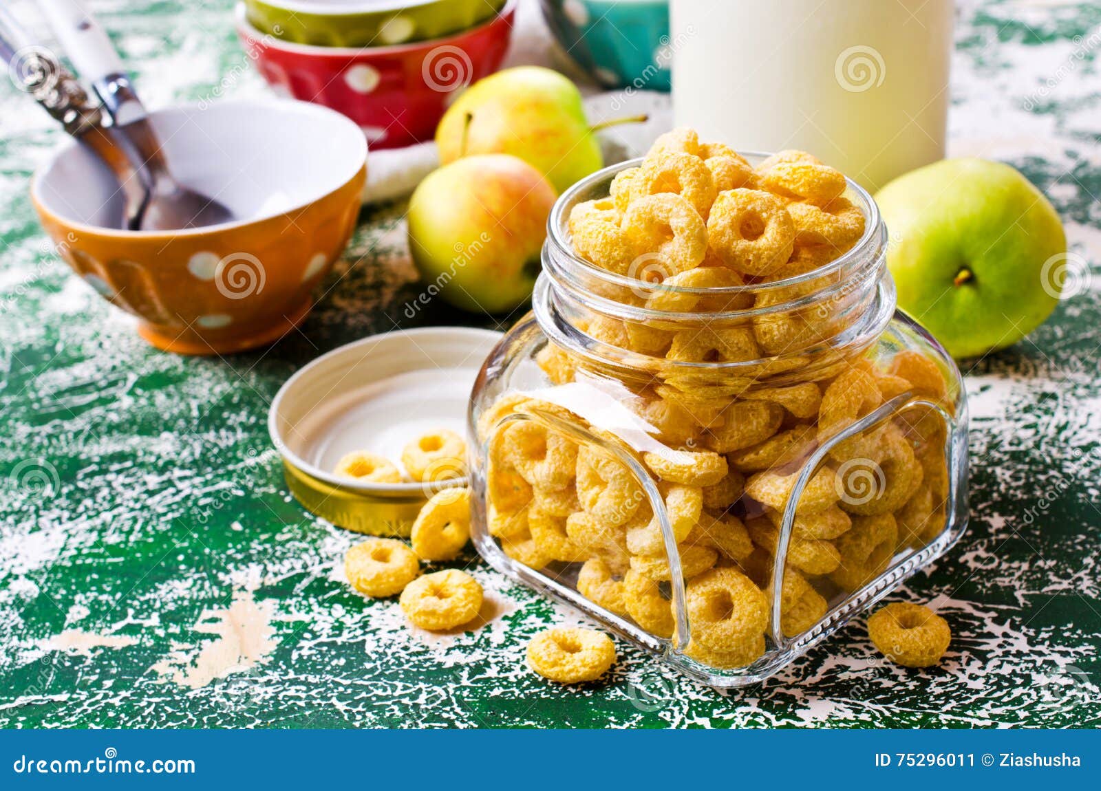 Round dry cereal stock image. Image of healthy, background - 75296011