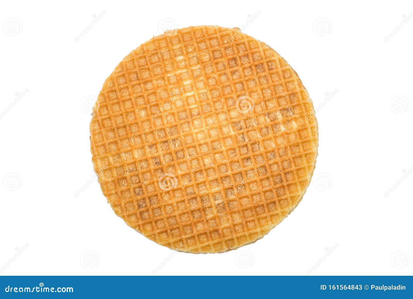 Round Dutch Syrup Waffle Isolated Stock Image - Image of honey, bakery ...