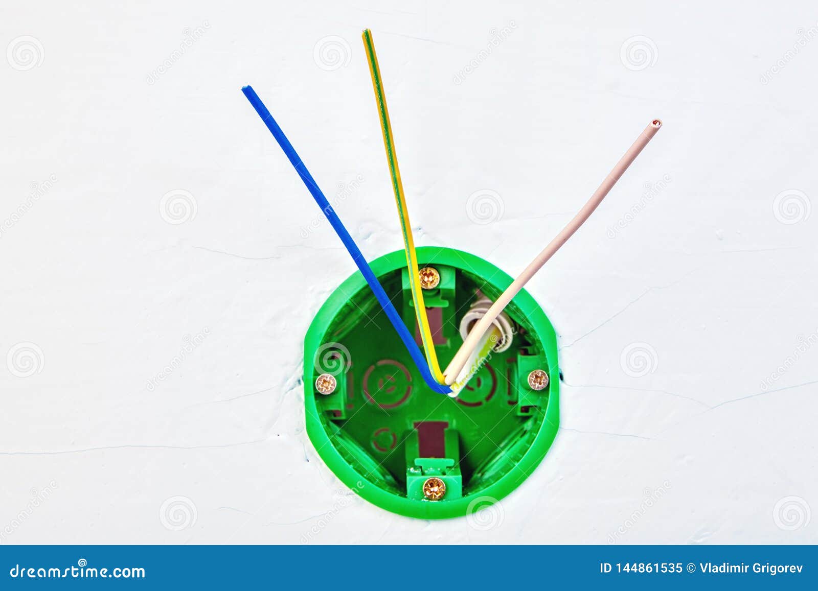 Installing of Wall Plug Socket Stock Image - Image of electricity ...